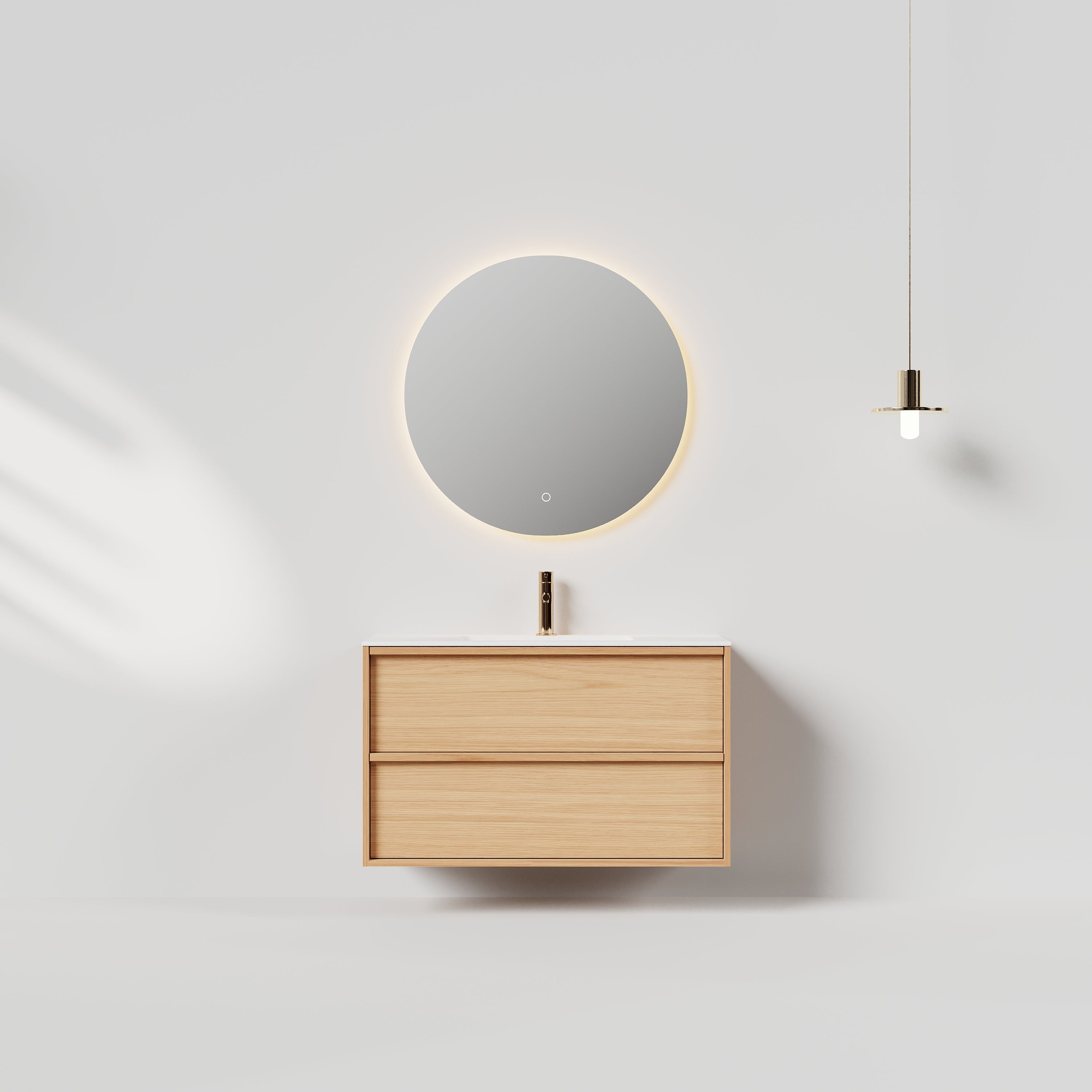 Nordic frame 100 eik m/servant & speil V2 – Nygaard Bad