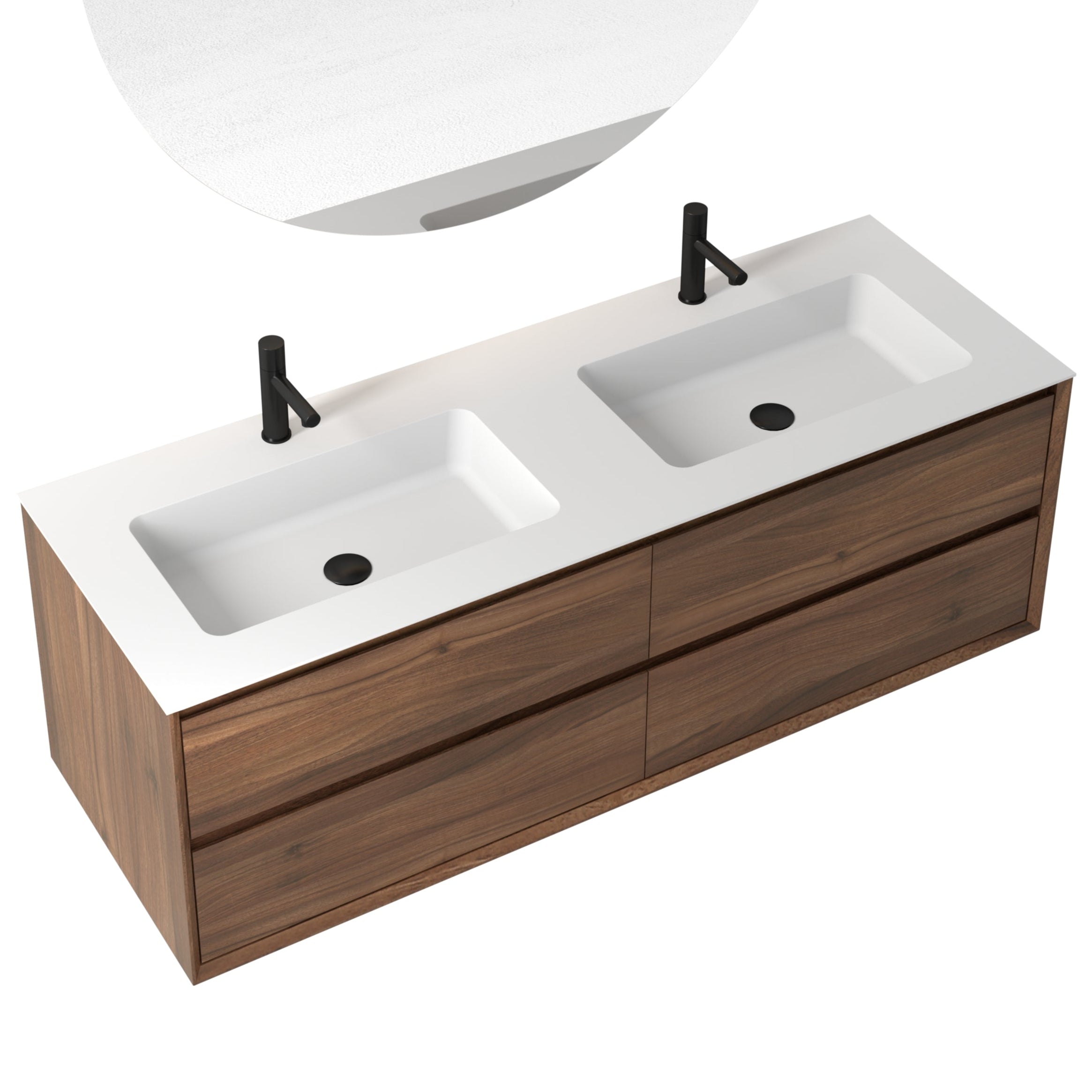 Oslo baderomsmøbel 150 cm, valnøtt – Nygaard Bad