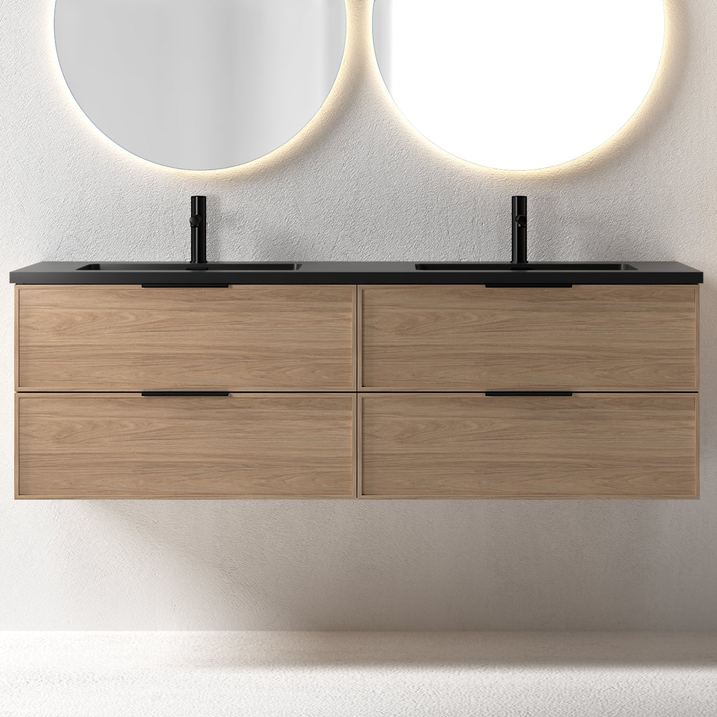 Essence 160 eik m/sort matt dobbel servant – Nygaard Bad