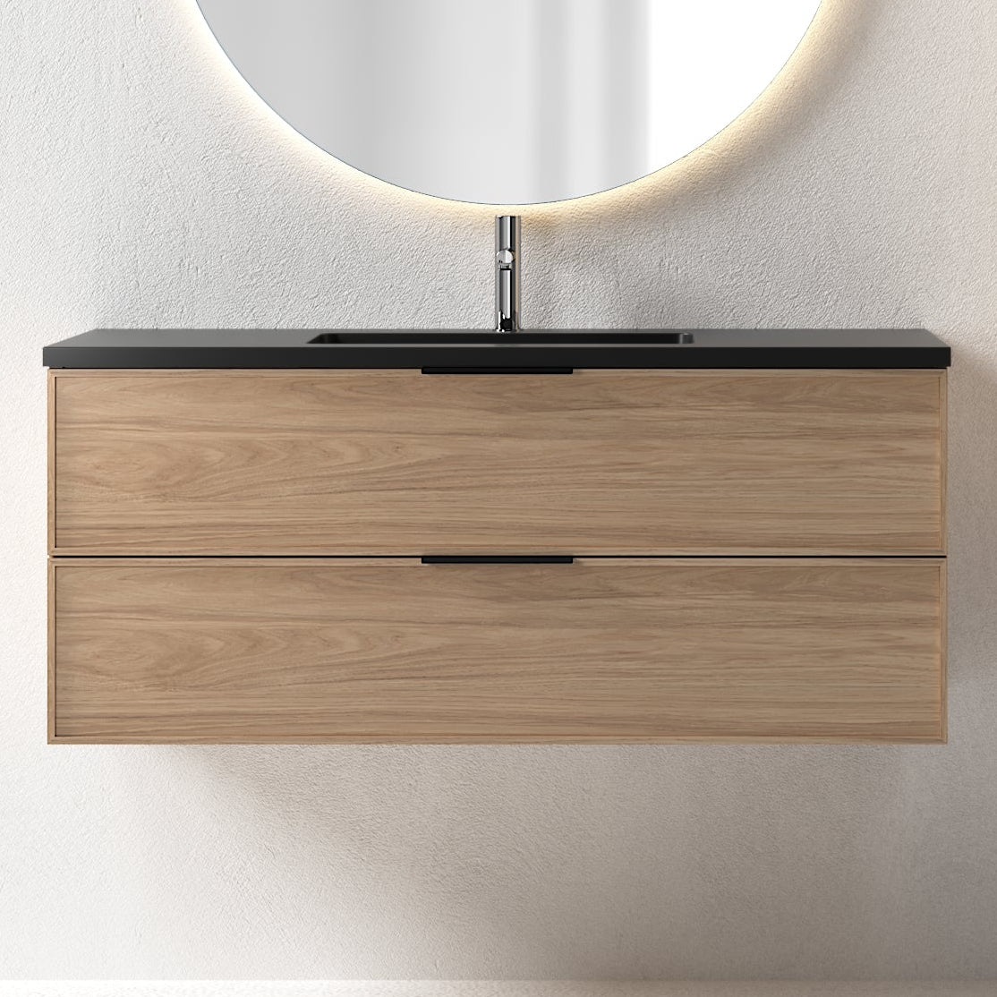 Essence 120 eik m/sort matt midtstilt servant – Nygaard Bad
