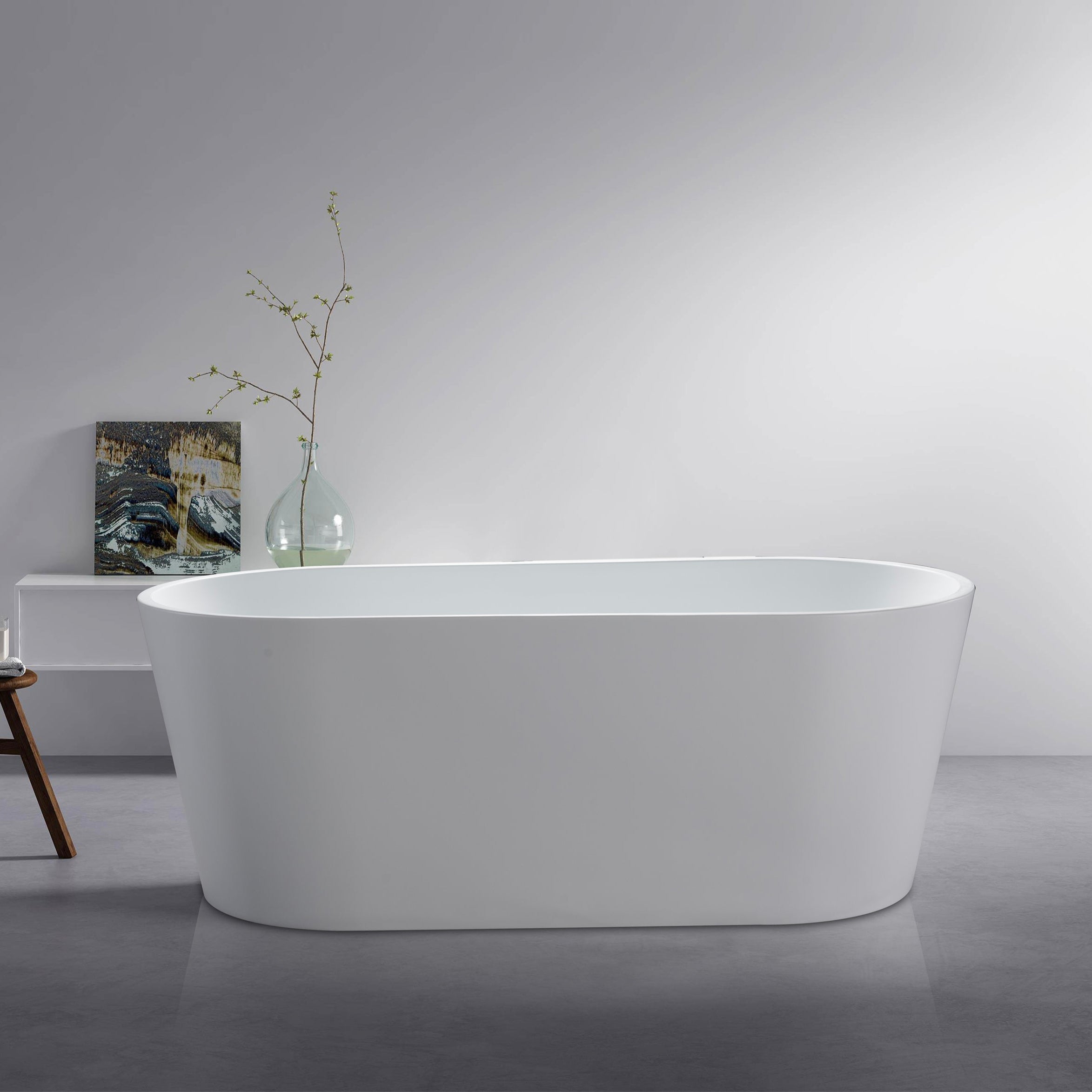 Hallingdal 160 cm akryl badekar, hvit matt – Nygaard Bad