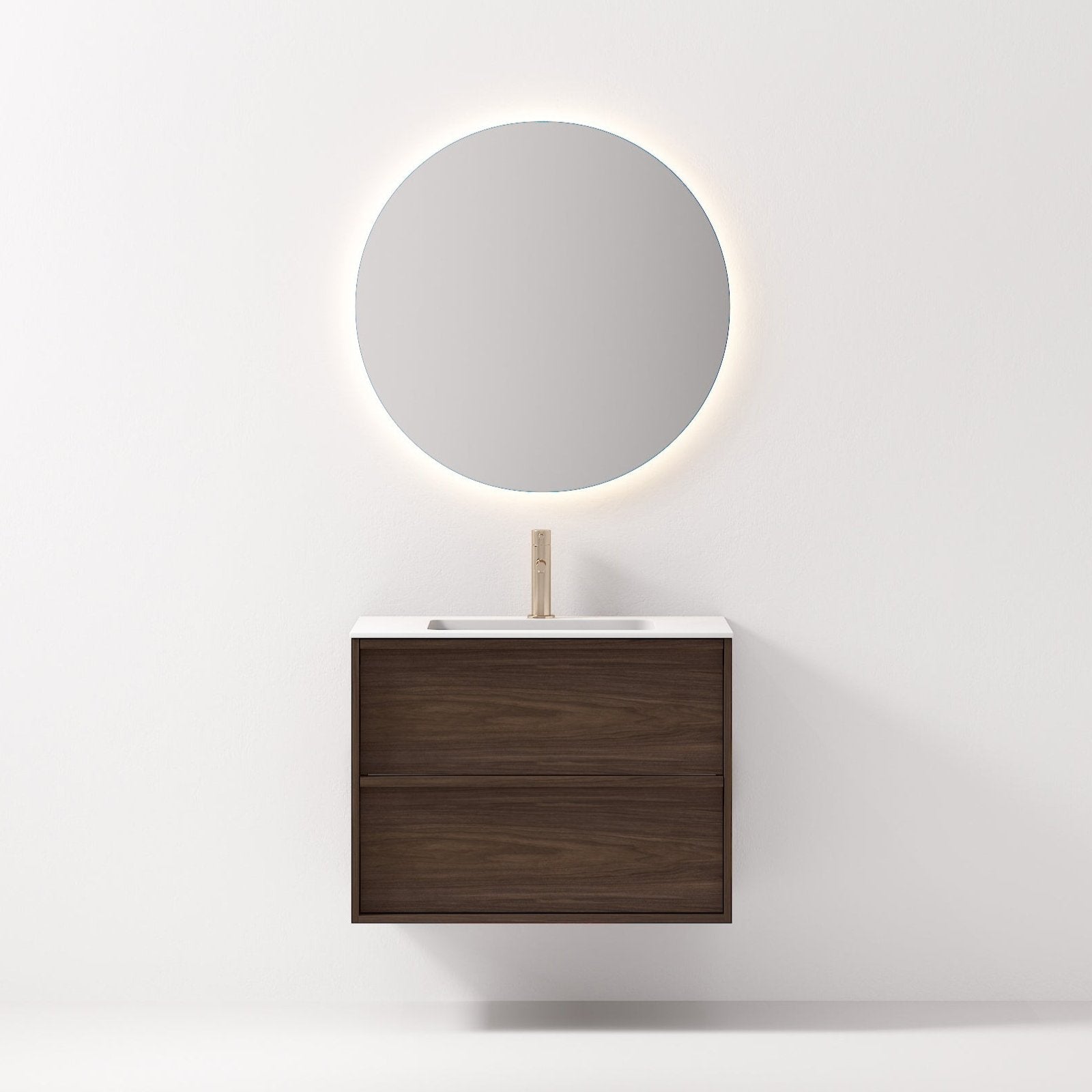 Nordic frame 80 valnøtt m/servant & speil – Nygaard Bad