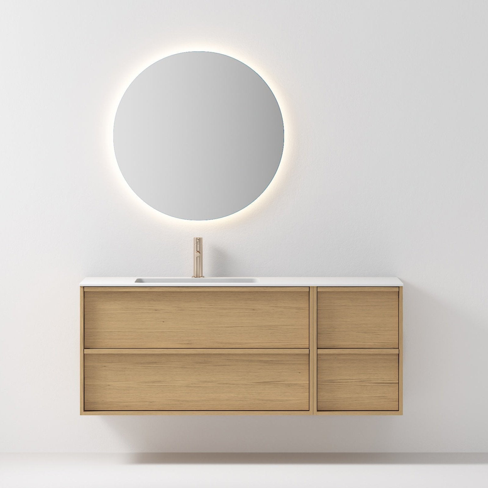 Nordic frame 150 eik m/enkel servant & speil – Nygaard Bad