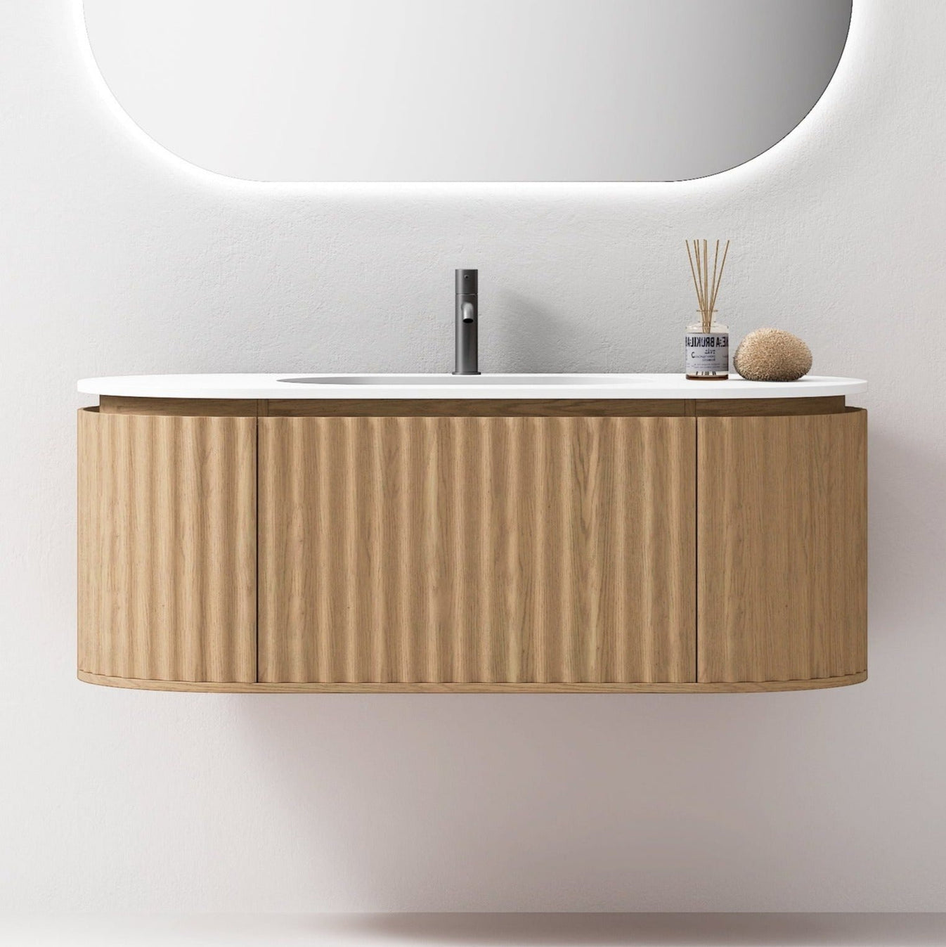 Nordic shape 120 eik med servant u/speil – Nygaard Bad