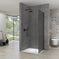 Adelen - dusjdør singel 90x200cm sotet glass, sort matt profil ...