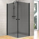Adelen - dusjdør singel 90x195 sotet glass, sort matt profil – Nygaard Bad
