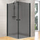 Adelen - dusjdør singel 90x195 sotet glass, sort matt profil – Nygaard Bad